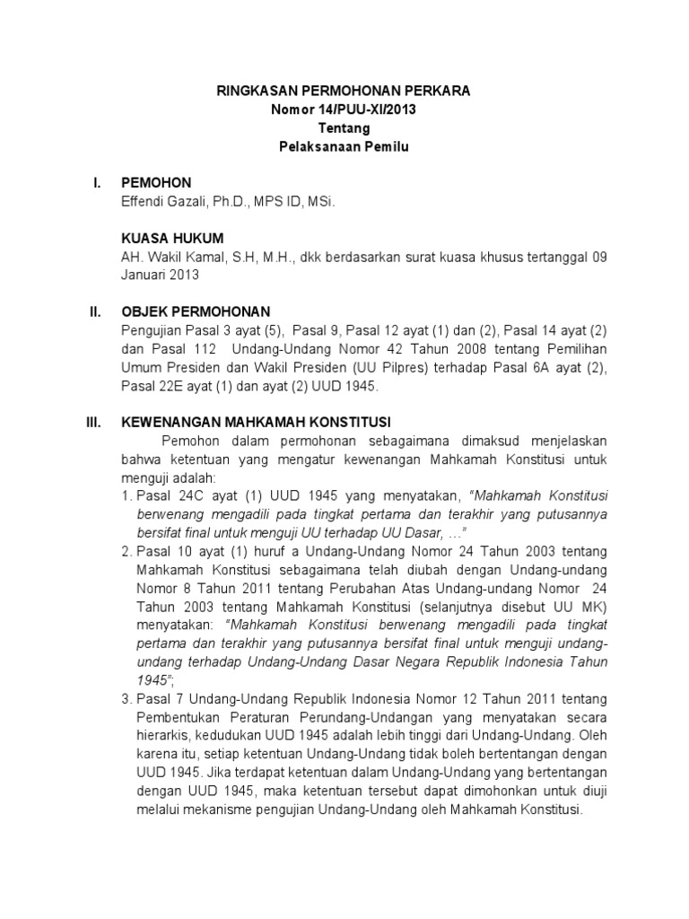 Resume - Perkara No 14 | PDF | Hukum