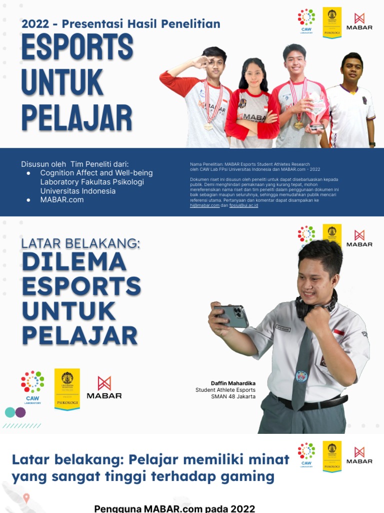 03 Riset FPsi UI MABAR Esports Untuk Pelajar Indonesia | PDF