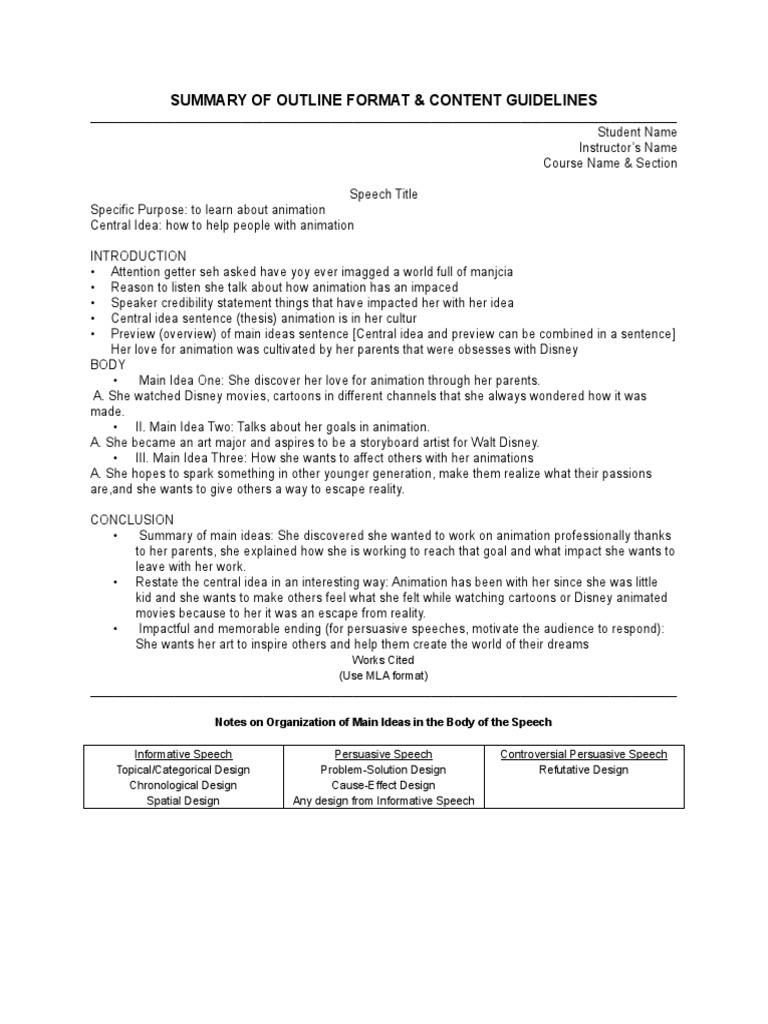 MLA Outline for Animation Speech | PDF | Animation