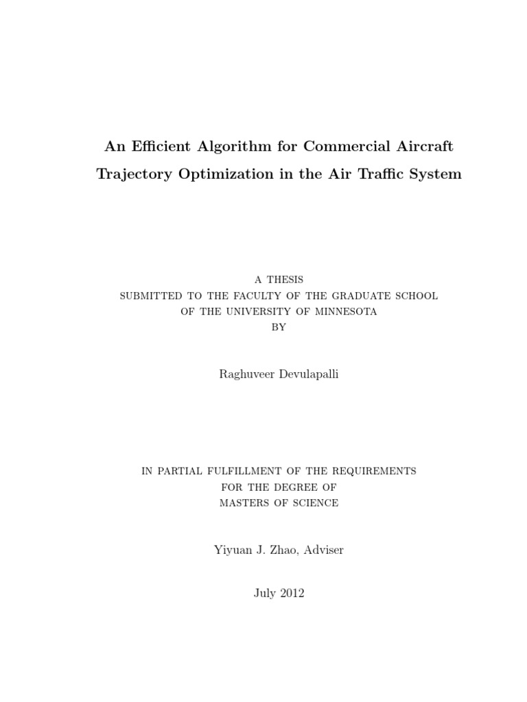 An Efficient Algorithm For Trajectory Optimization in Air Traffic ... An Efficient Algorithm For Trajectory Optimization in Air Traffic ...