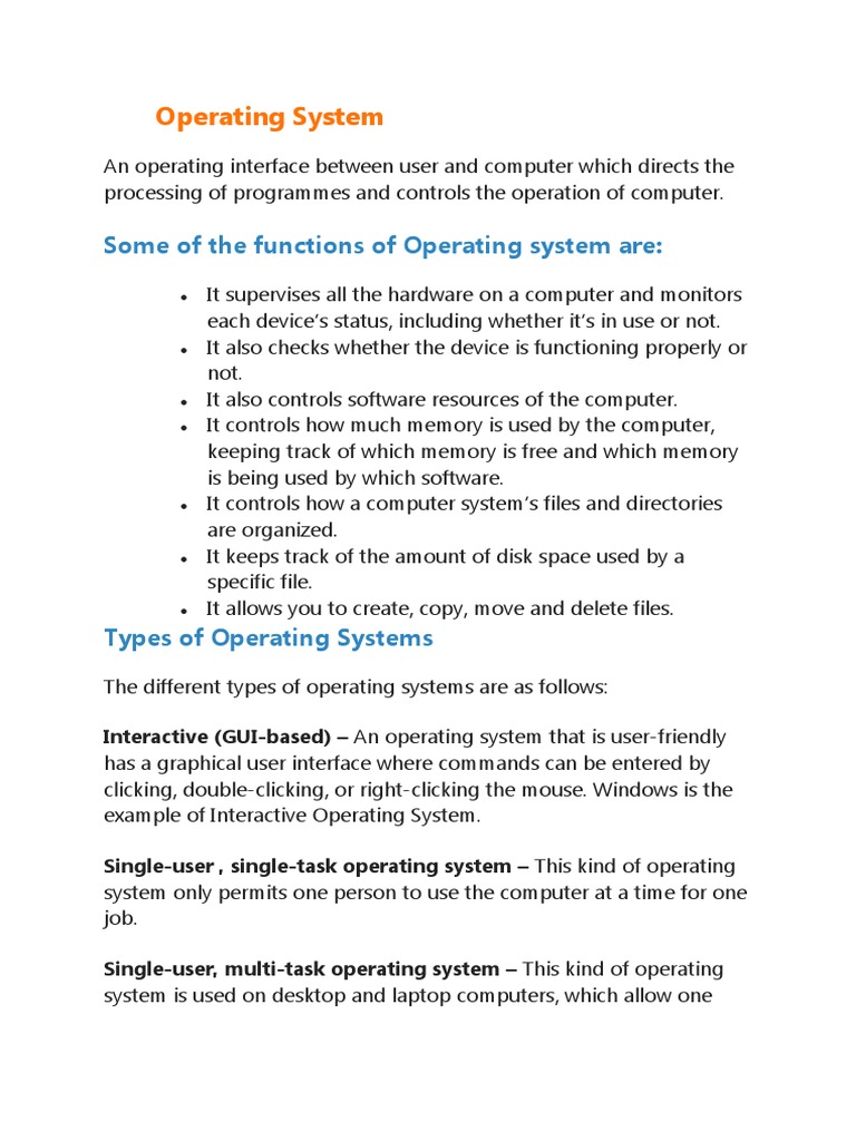 Basic Ict Skills Notes Pdf Operating System Computer File 