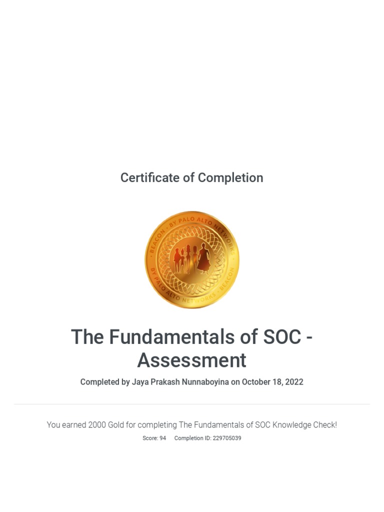 The Fundamentals of SOC - Assessment _ Beacon | PDF