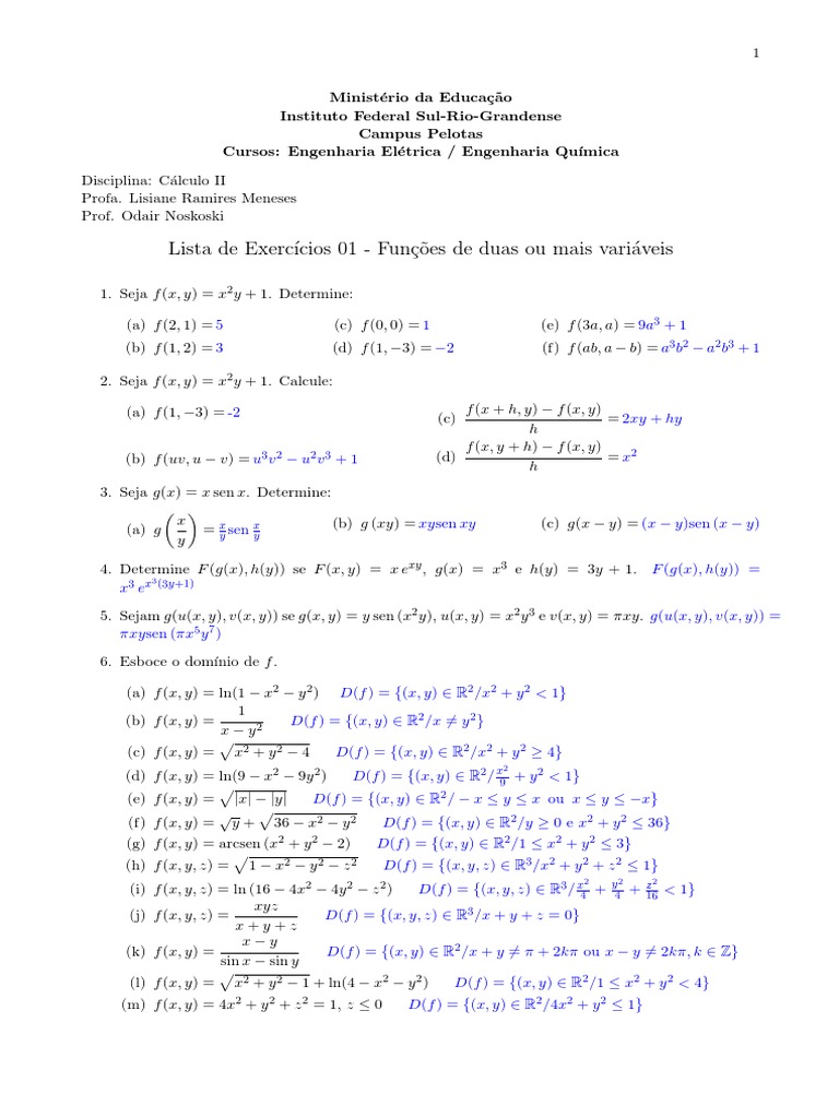Respostas Lista1 | PDF