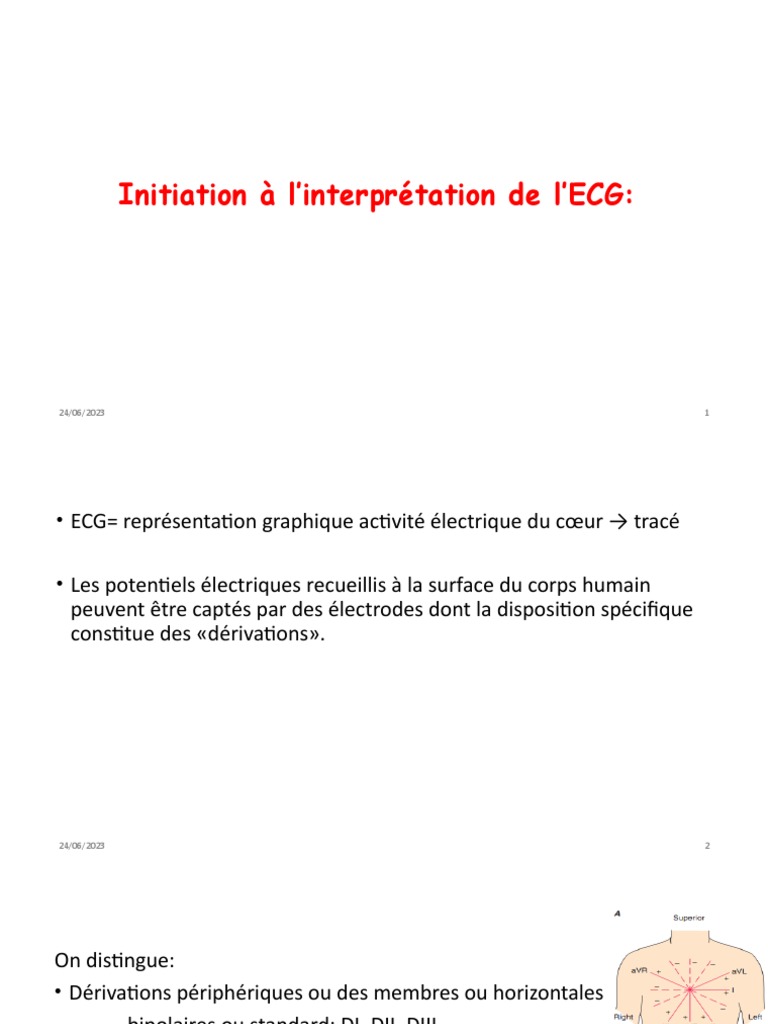 ECG Cours Physio | PDF | Électrocardiographie | Électrophysiologie