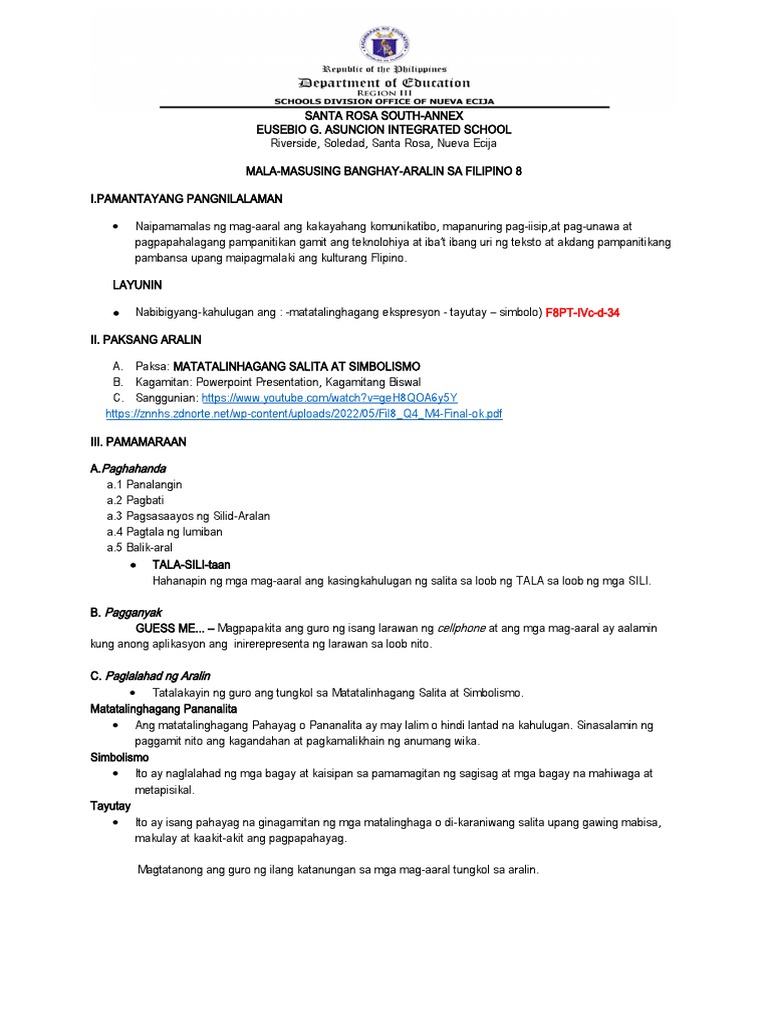 LP - 4th Quarter Cot Grade 8 | PDF