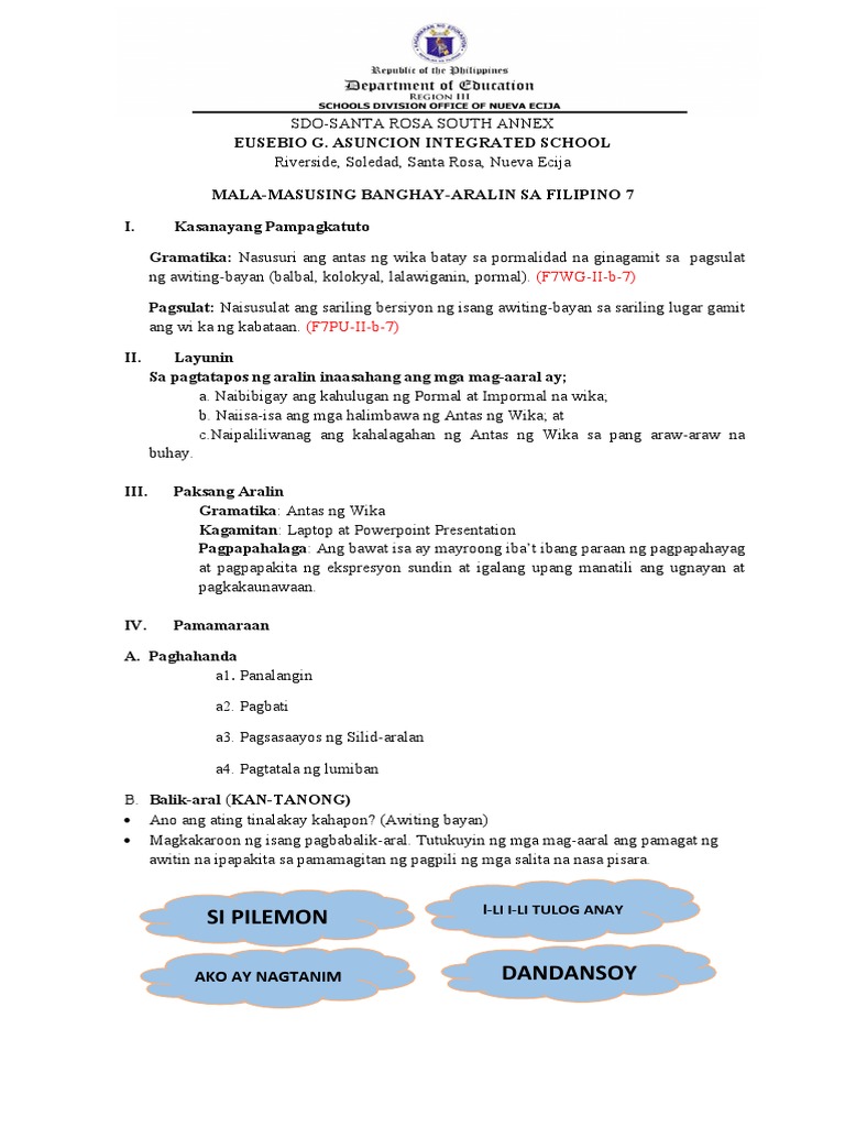 Semi-Detailed Lesson Plan | PDF