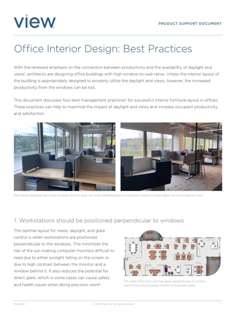 Office Interior Design Best Practices | PDF | Computer Monitor | Desk