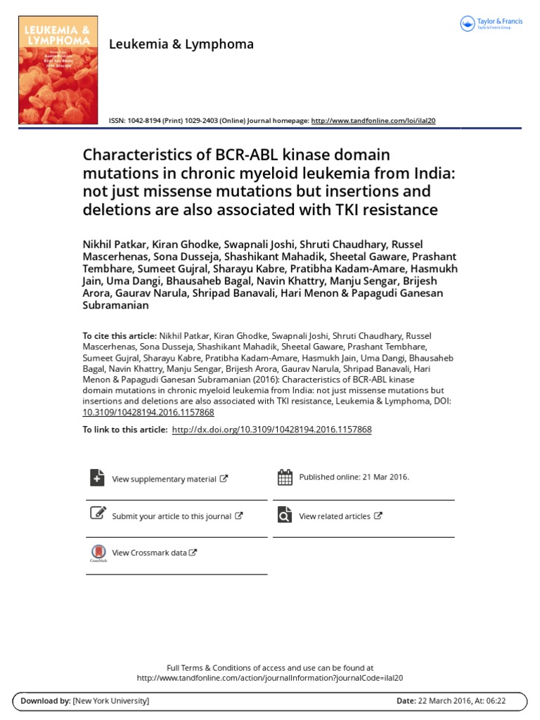 Characteristics of BCR-ABL Kinase Domain | PDF | Life Sciences | Biology