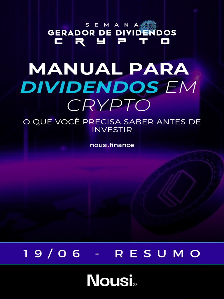 Manual Dividendos Crypto - Ebooknousi | PDF | Criptomoeda | Investimentos