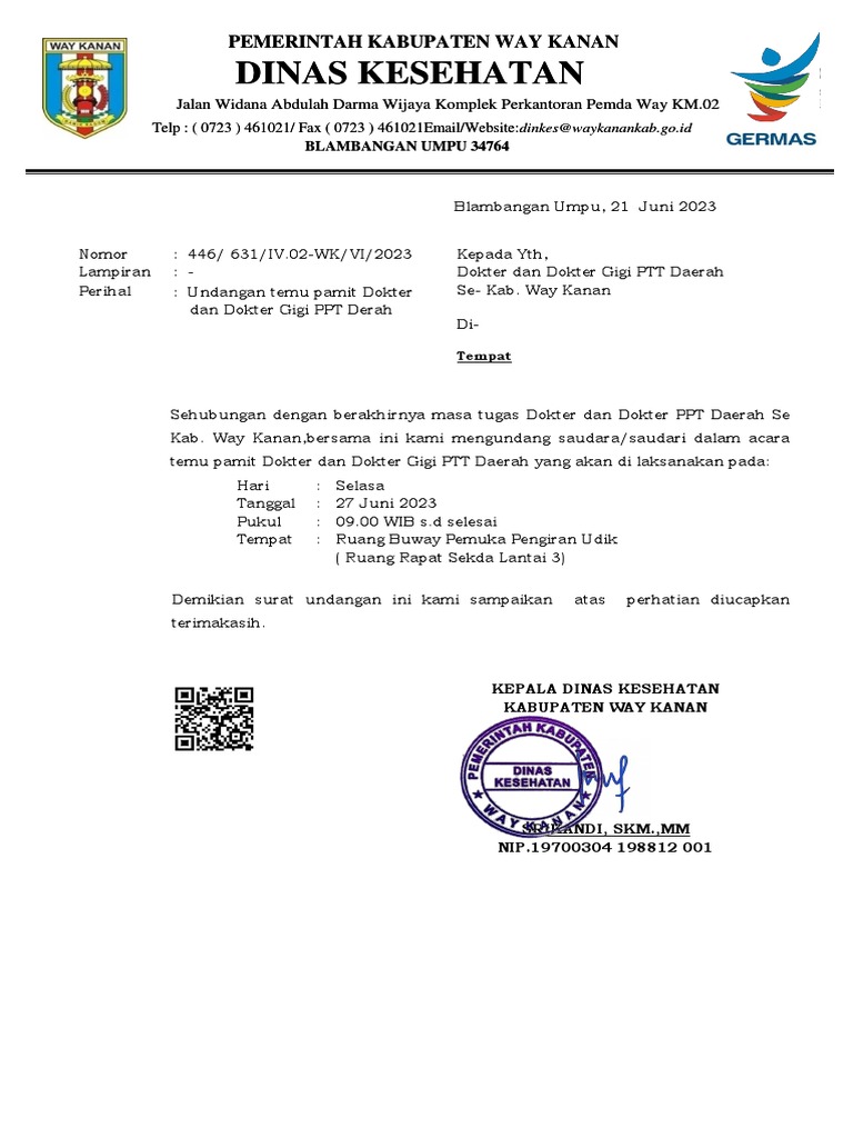 Undangan Temu Pamit Dokter PPTD | PDF