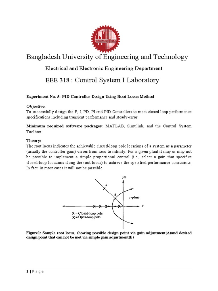Exp05 EEE318 | PDF | Control Theory | Applied Mathematics