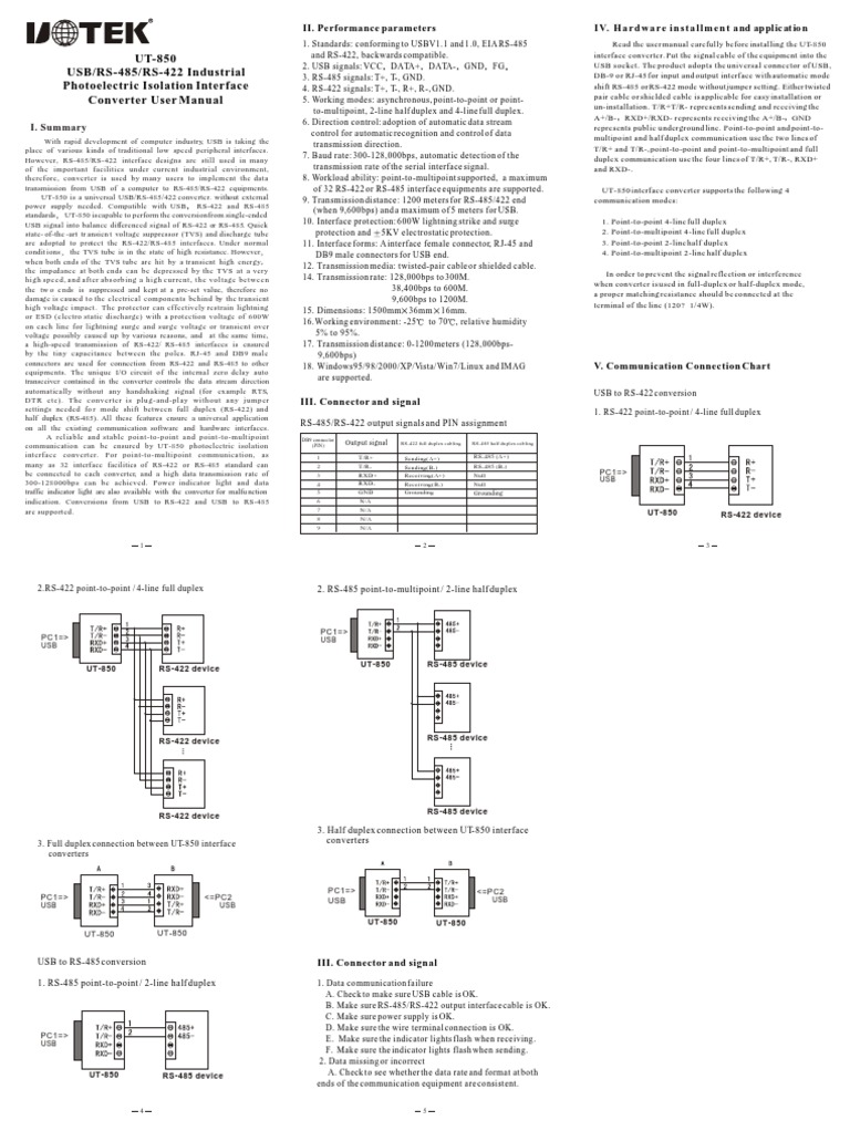 UT-850A User Manual | PDF | Usb | Duplex (Telecommunications)