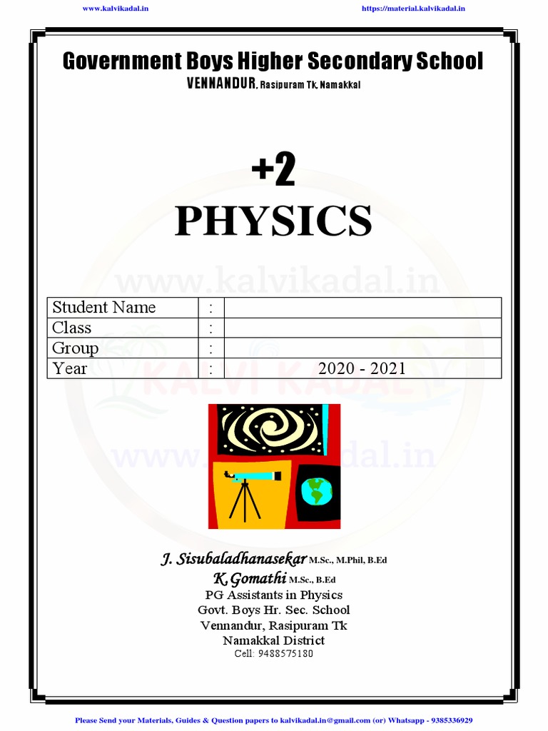 12th Grade Physics Study Material PDF | PDF | Electromagnetic Radiation ...