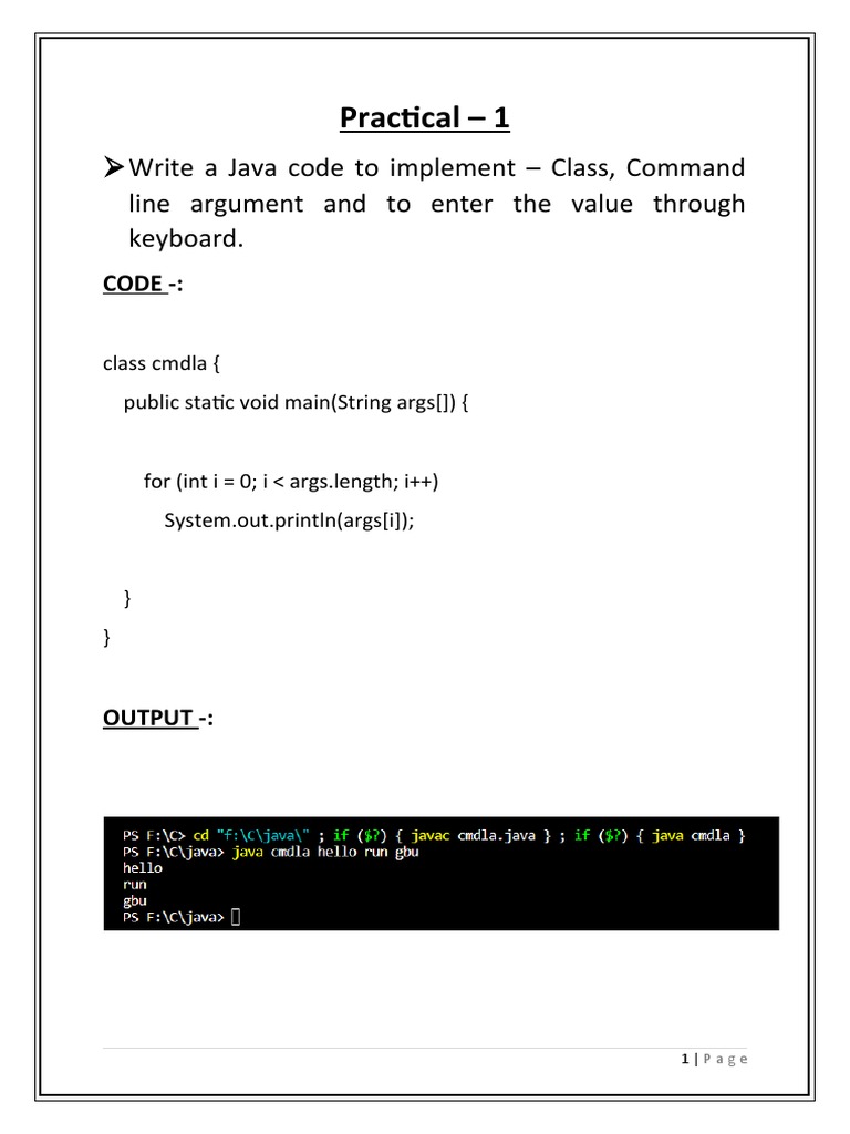 Java Practical | Download Free PDF | Class (Computer Programming ...
