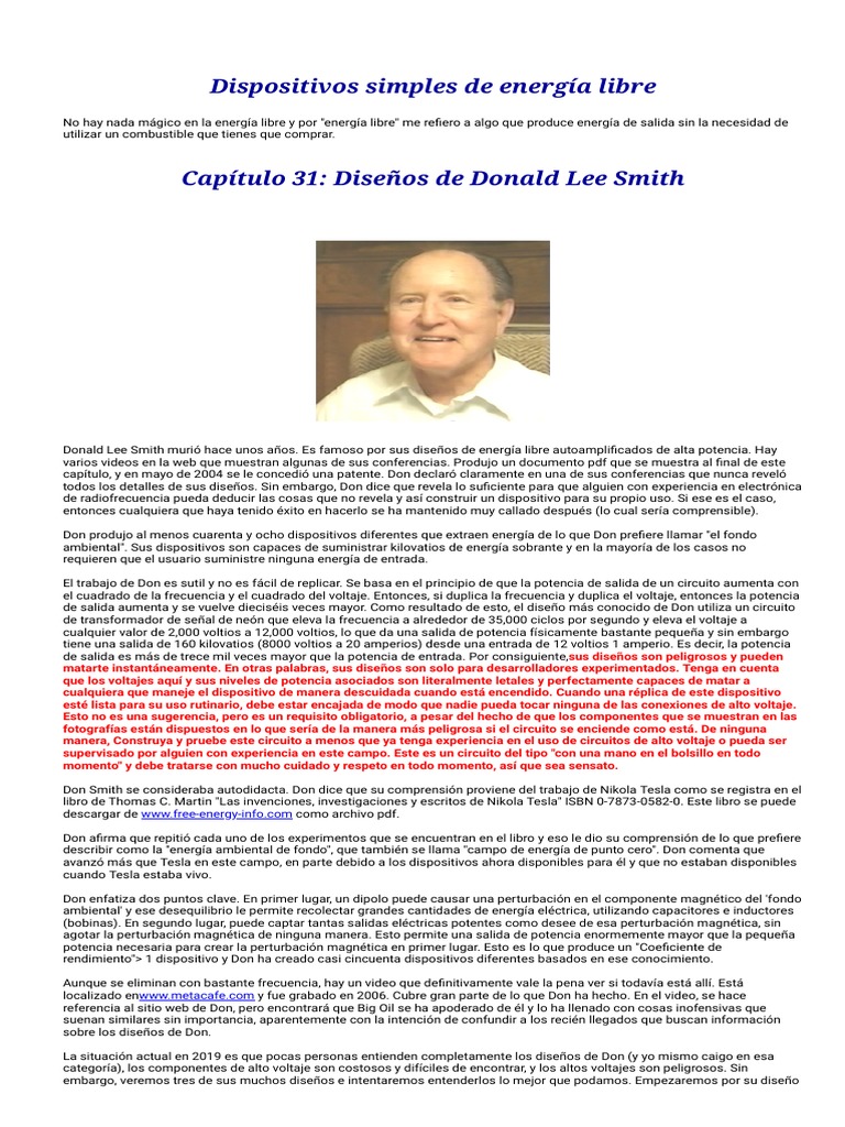 Dispositivo Don Smith Capitulo 31 Disenos de Donald Lee Smith | PDF | Inductor | Resonancia