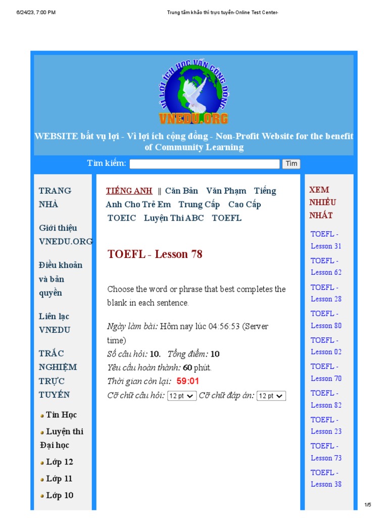 Trung tâm khảo thí trực tuyến-Online Test Center | PDF