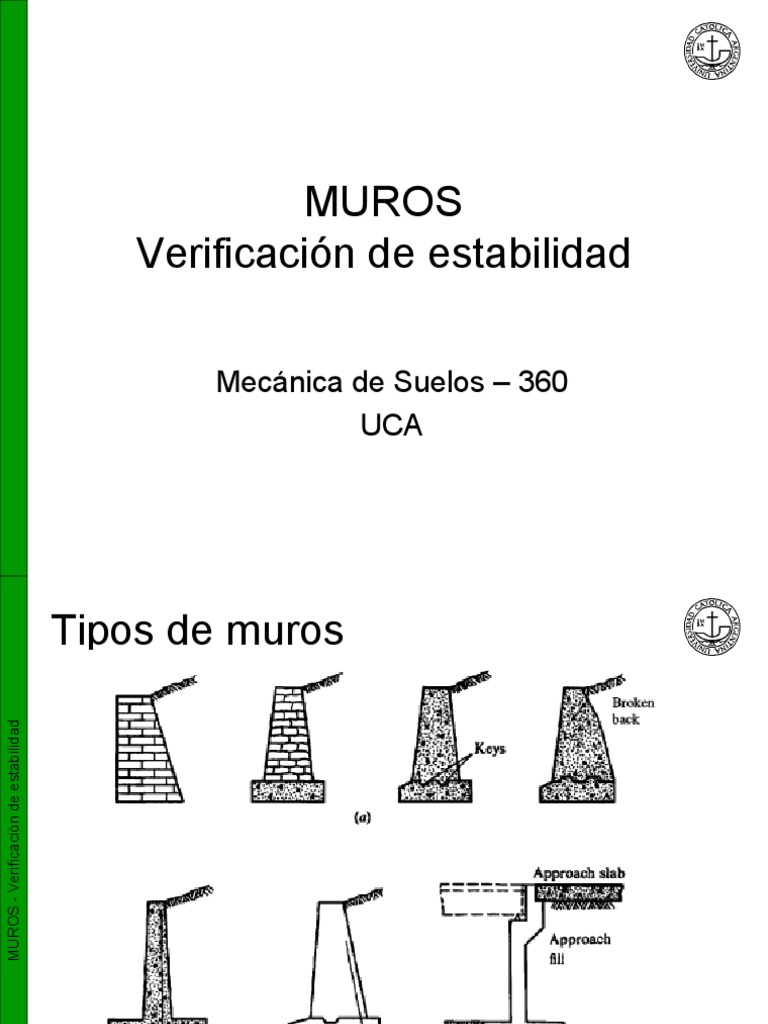 11 - Estabilidad Muros | PDF | Falla (geología) | Ingeniería estructural