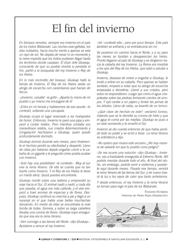 El Fin Del Invierno - Actividad | PDF