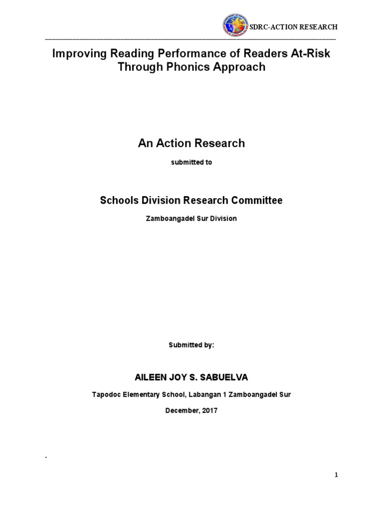 Improving Reading Performance of Readers At-Risk Through Phonics ... Improving Reading Performance of Readers At-Risk Through Phonics ...