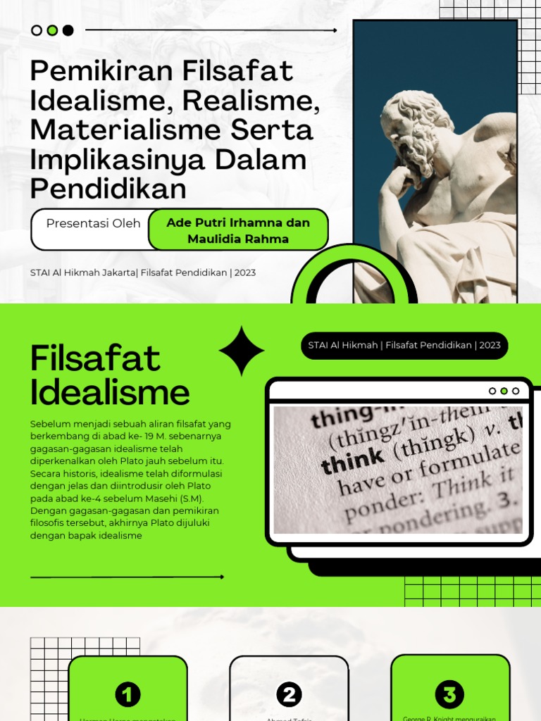 Filsafat Idealisme, Realisme, Materialisme | PDF | Ilmu Sosial