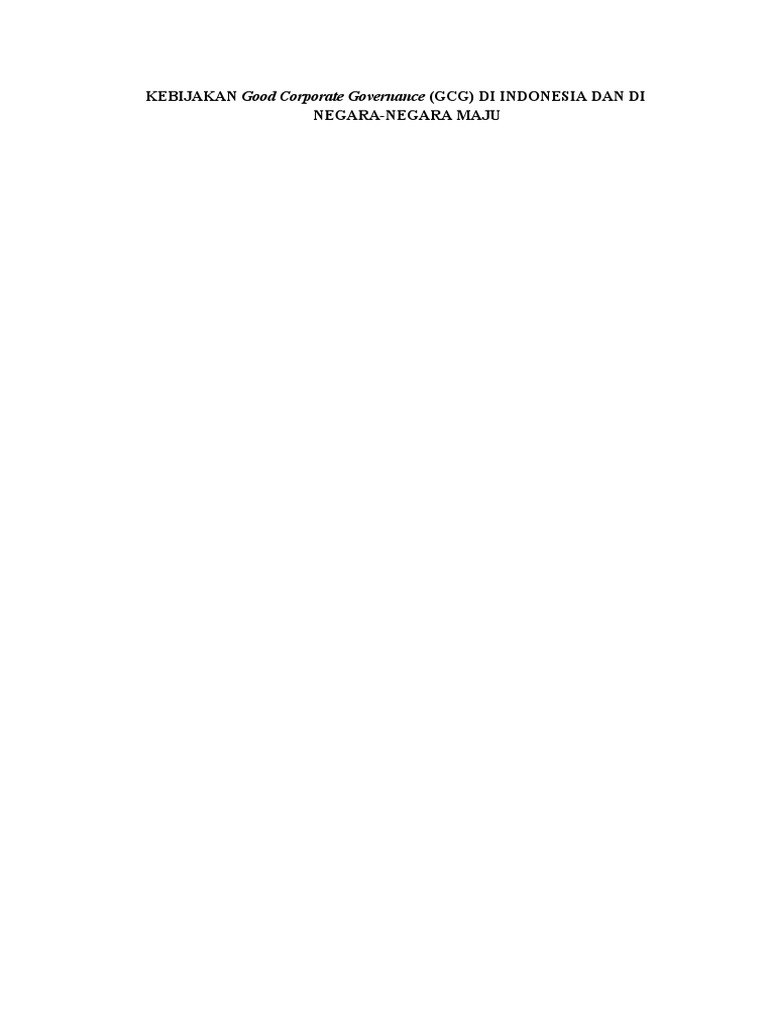 Makalah GCG | PDF | Karier & Perkembangan | Bisnis