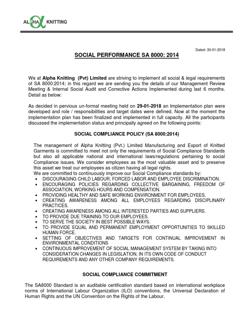 Social Performance Reports | PDF | Employment | Salary