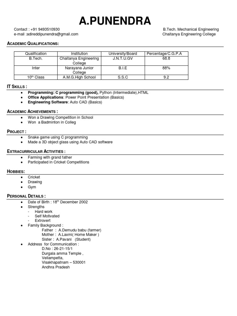 Profile of Punendra Adireddi | PDF