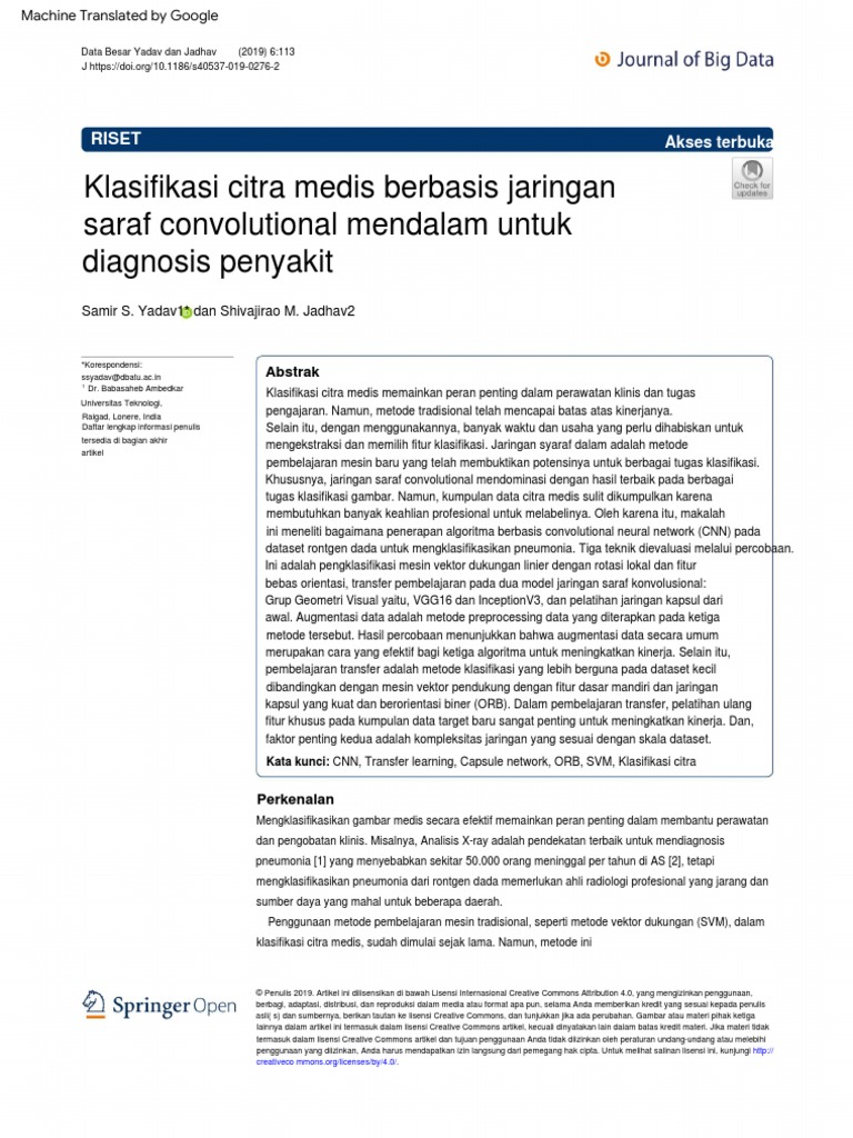 Deep Convolutional Neural Network Based Medical Image Classification For Disease Diagnosis | PDF