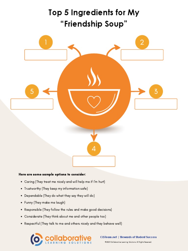 Top 5 Ingredients For My "Friendship Soup" - FINAL | PDF