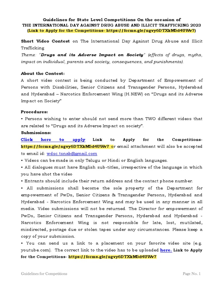 Guidelines For State Level Competitions - IDADAIT Day | PDF | Common ...