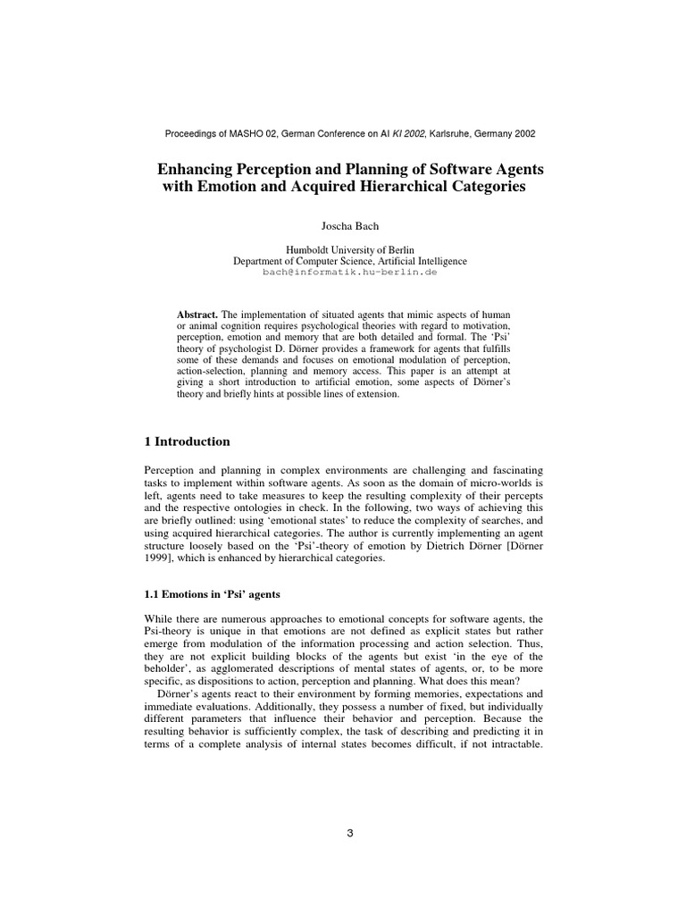2002 - Enhancing Perception and Planning of Software Agents With Emotion and Acquired ...