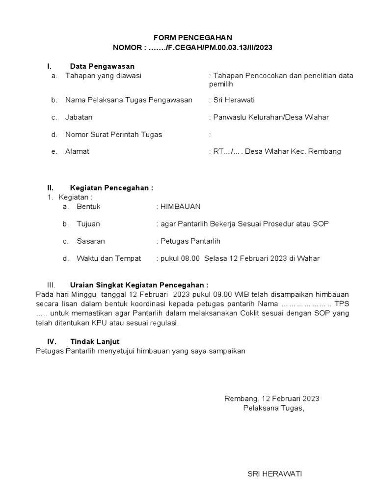 Contoh Form c | PDF