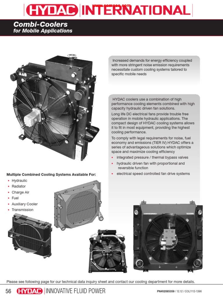 HYDAC Comoso CombiCoolersforMobile | PDF | Mechanical Engineering ...