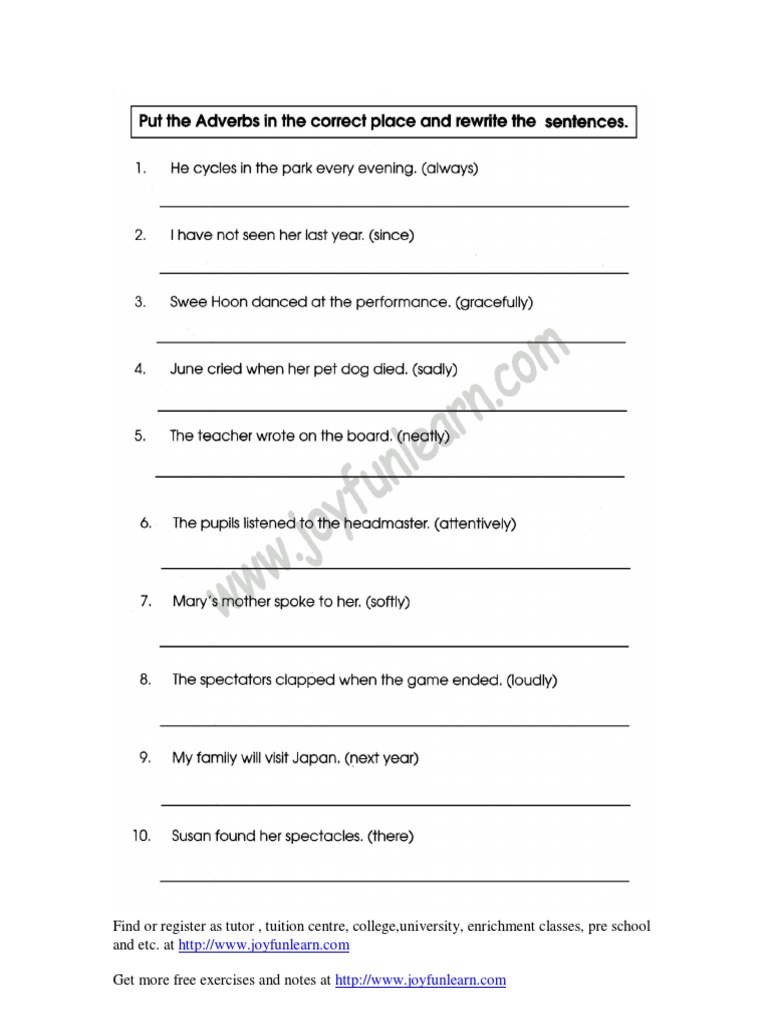 STD 4 English-Adverbs | PDF
