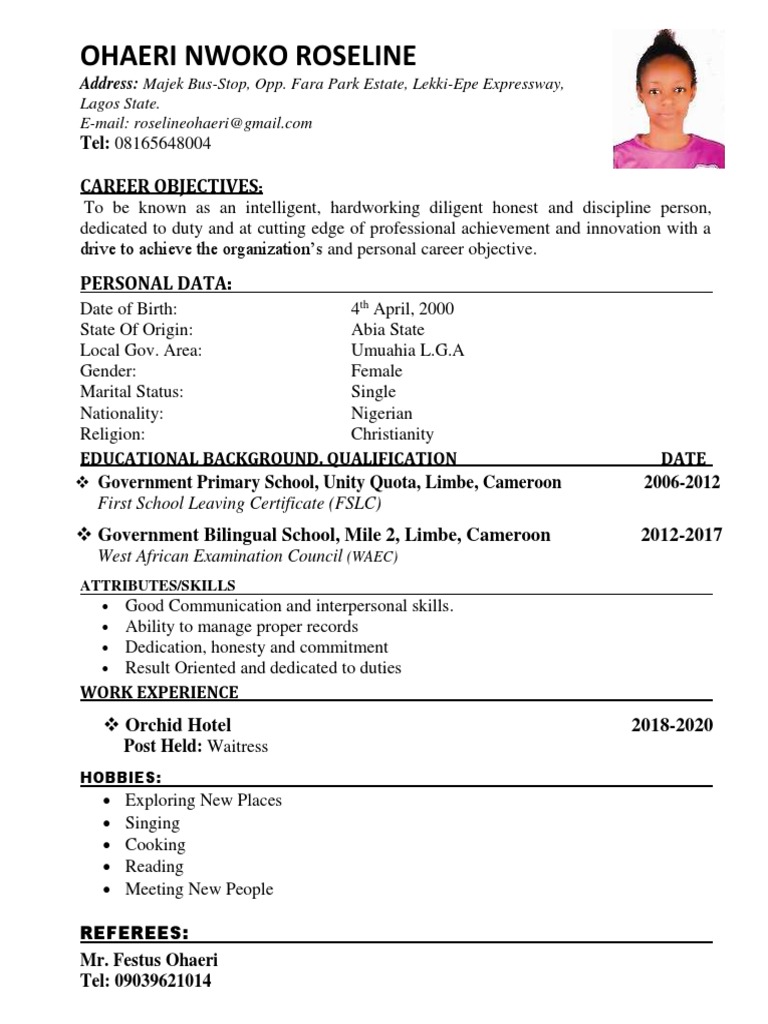 Roseline Resume | PDF