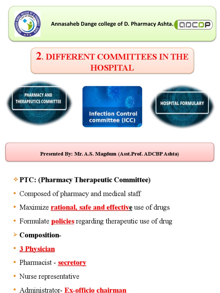Hospital Pharmacy Committees Guide | PDF | Pharmacy | Antimicrobial ...