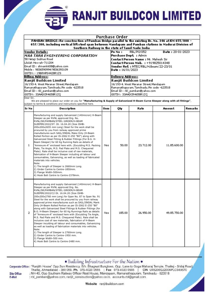 Po No. 052 - Revised | PDF | Transport