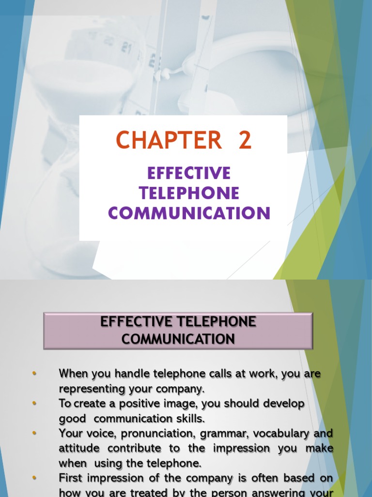 Chapter 2 Effective Telephone Communication | PDF | Communication ...