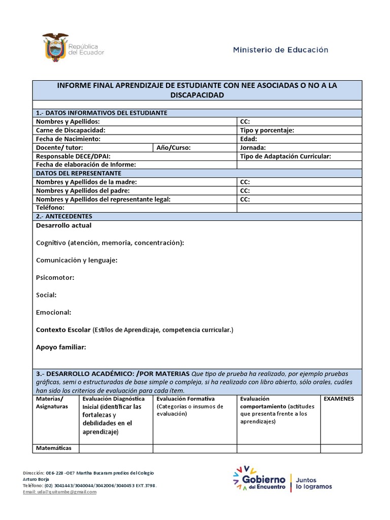 Formato de Informe de Aprendizaje | PDF | Aprendizaje | Evaluación