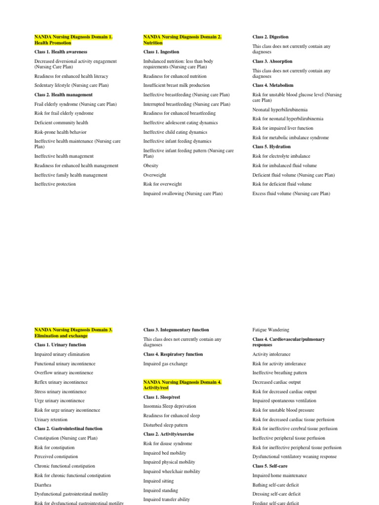 NANDA Nursing Diagnosis Overview 2024 | PDF | Breastfeeding ...