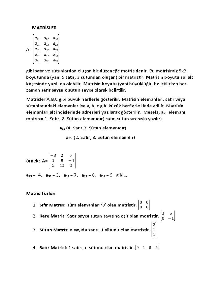 MATRİSLER | PDF