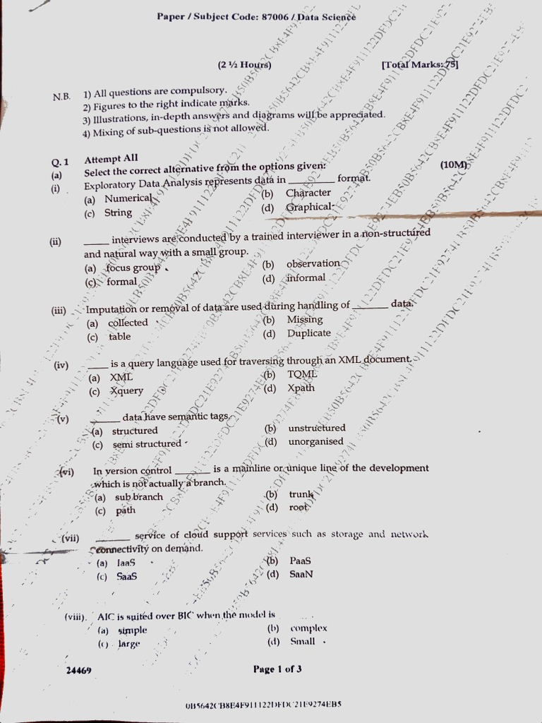 Data Science QP 2023 | PDF | Data | Information Technology Management
