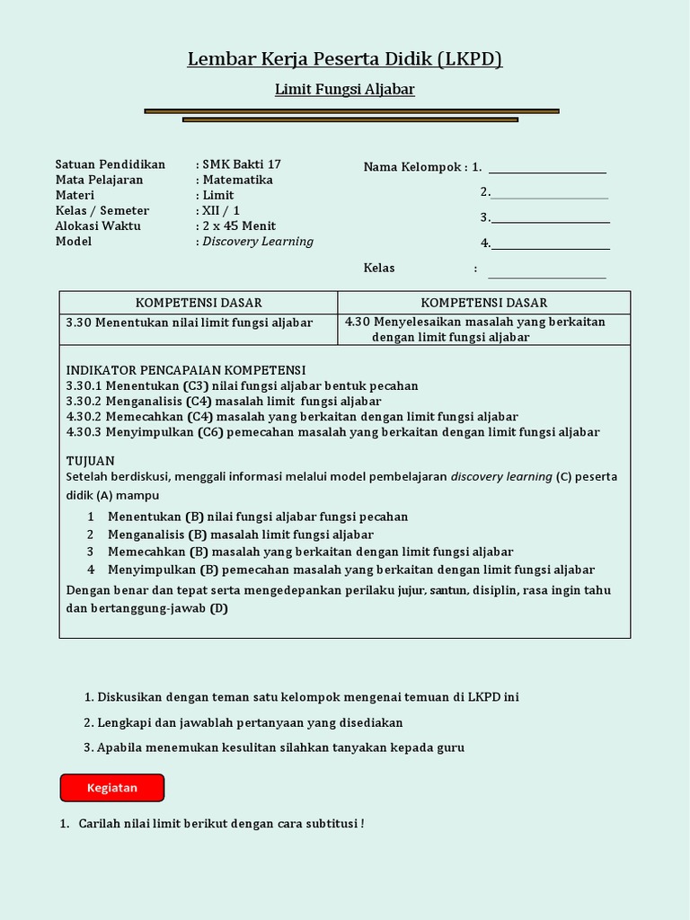 LKPD Limit | PDF