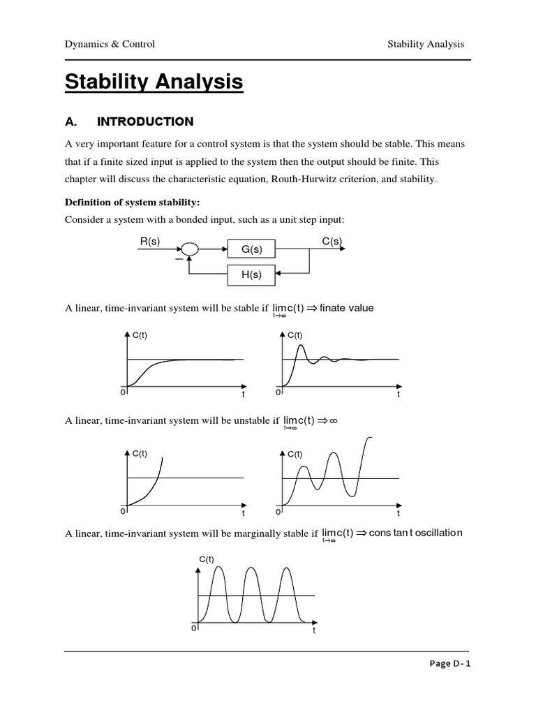 D - Stability Analysis | Download Free PDF | Stability Theory | Control ...