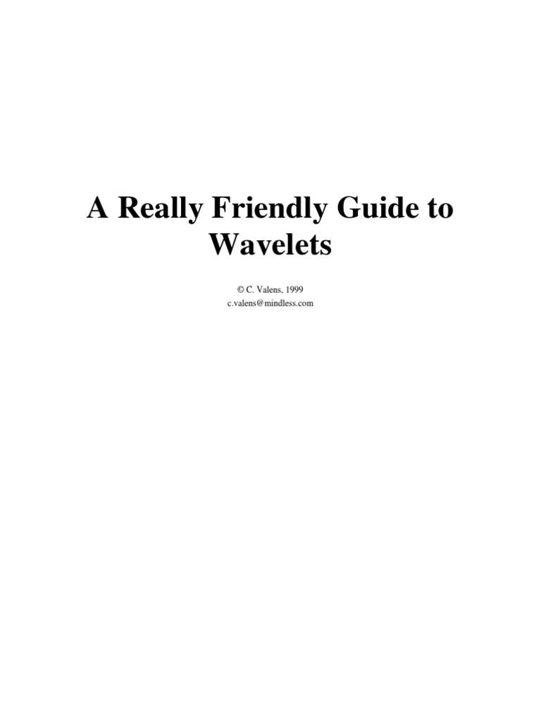 A Really Friendly Guide To Wavelets | PDF | Wavelet | Spectral Density