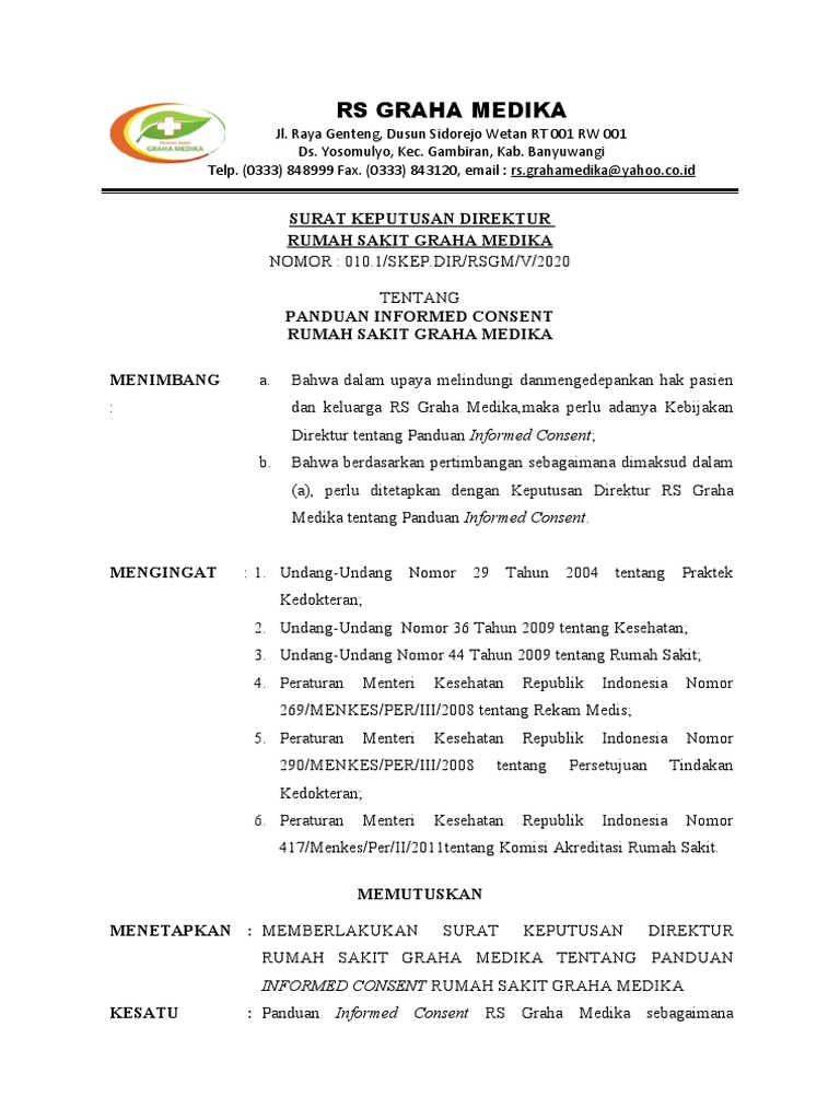 010.1 SK Panduan Informed Consent | PDF