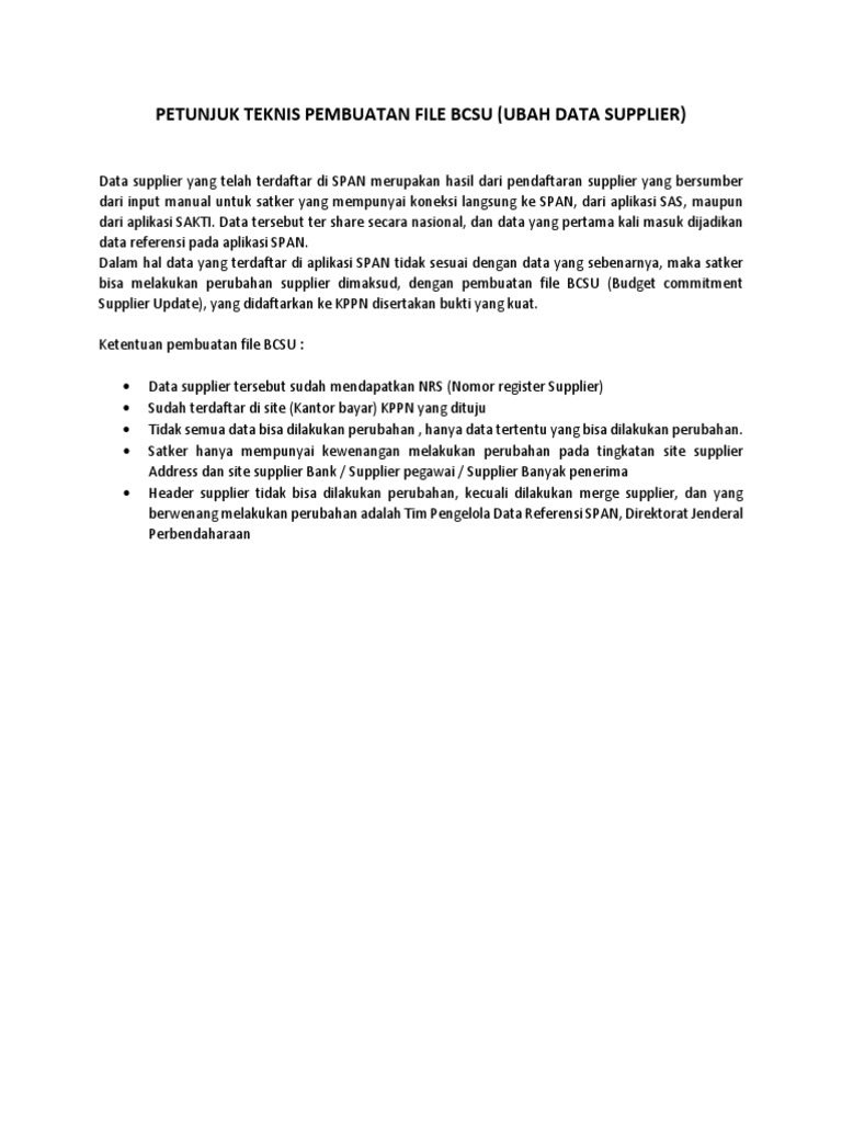 Mekanisme PEMBUATAN FILE BCSU | PDF