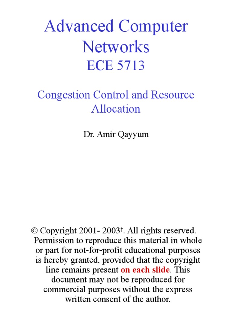 Computer Networks - Congestion Control | Download Free PDF | Network Congestion | Transmission ...