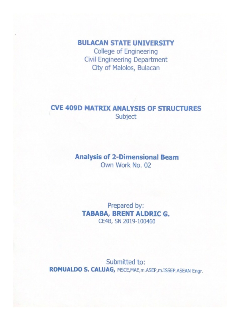 Analysis of 2D Beams | PDF