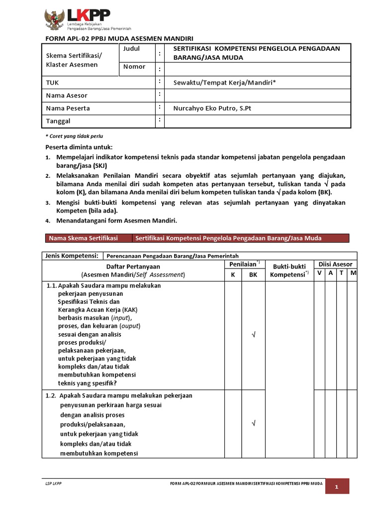 Sertifikasi Kompetensi PPBJ Muda | PDF